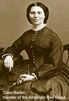 Clara Barton, famous for pioneering nursing during the Civil War ...