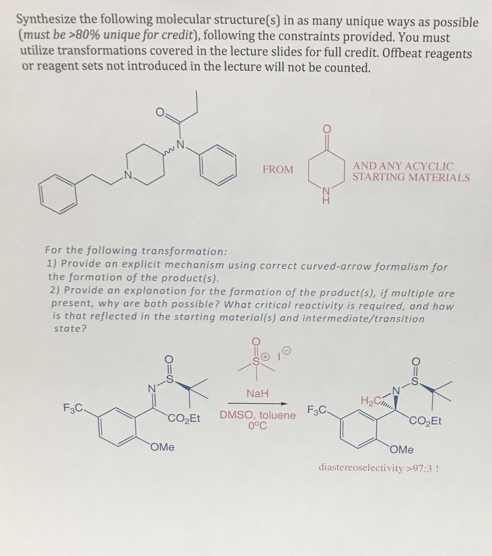 Solved Synthesize the following molecular structure(s) in as | Chegg.com