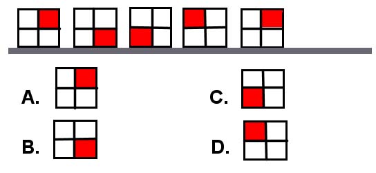 4. Find the pattern. Pick which shape would come next.