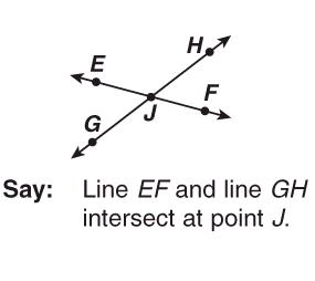 Lines that cross each other are intersecting lines
