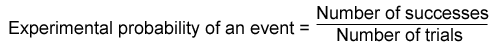 Formula for finding experimental probability: