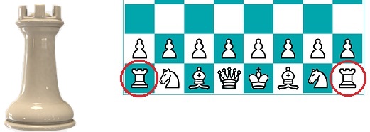 A rook can move horizontally or vertically as many spaces as you like ...