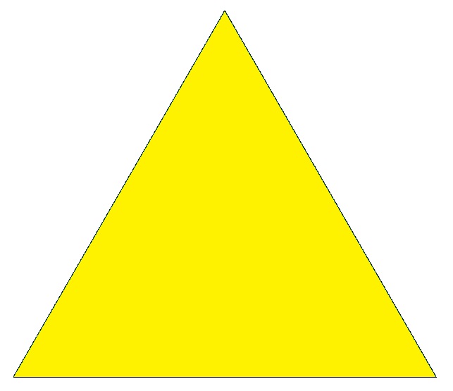 This shape is not just a triangle, but also an equilateral triangle ...