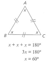 Every angle of an equilateral triangle always has a measure of 60°.