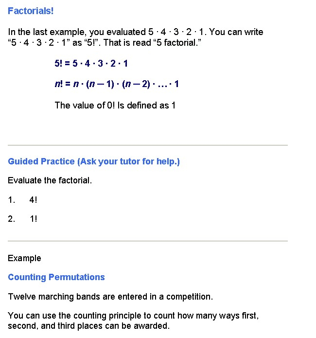 Permutations and Factorials